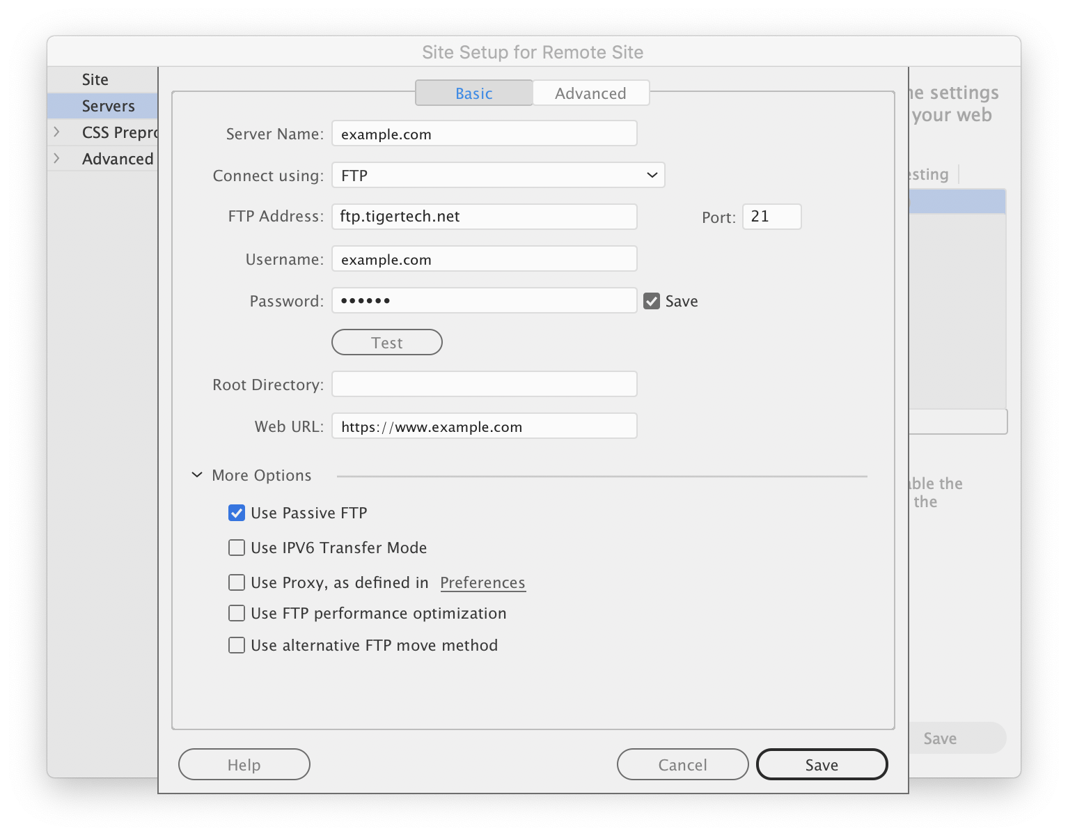 Enabling Passive FTP in Dreamweaver | Tiger Technologies Support