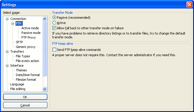 Enabling Passive FTP in FileZilla | Tiger Technologies Support