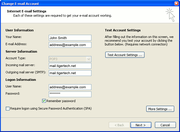 SSL / TLS Encryption for Outlook 2007 | Tiger Technologies Support